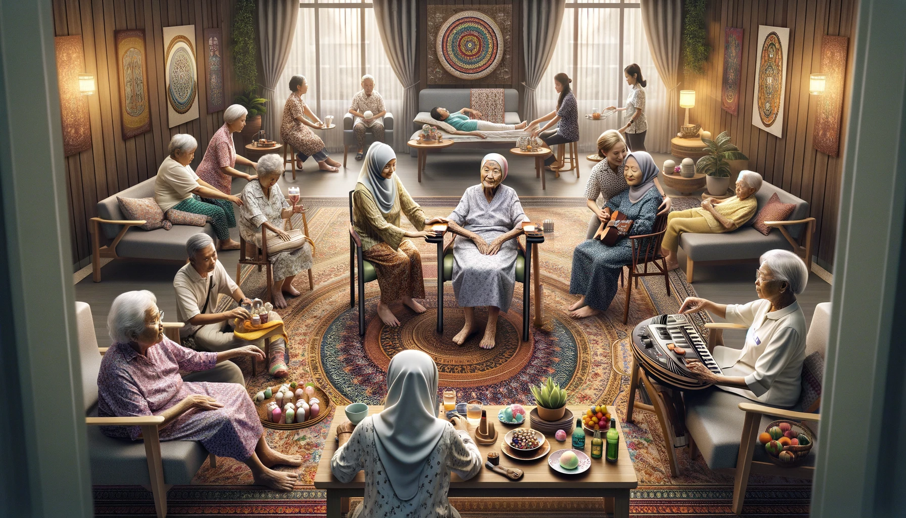 Old Folks Home Activities in Nursing Home or Assisted Living